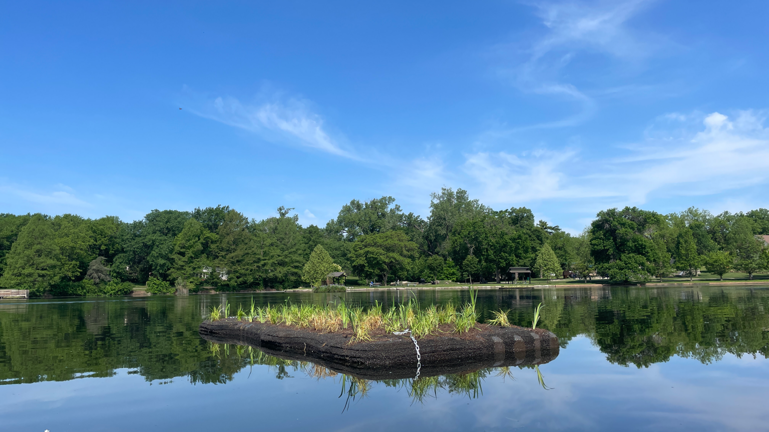 New floating wetlands installed at South Lake Park - City of Overland ...